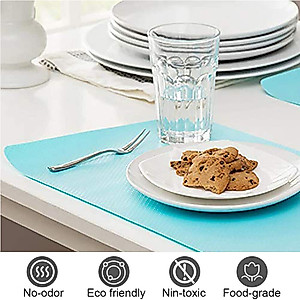 Emoly Rolls Premium Refrigerator Mats, Eva Shelf Liner for Kitchen Cabinet Non-Slip Mat Refrigerator Liners Cupboard Drawer Waterproof Pad Shoe Cabinet Dustproof Mat, 11.8 x 59 inches - Green