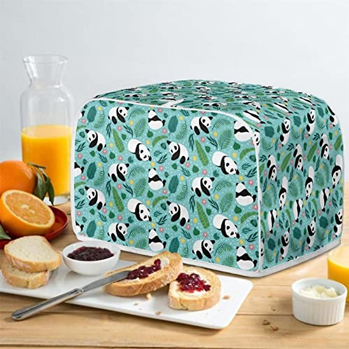 Snilety Cartoon Panda Toastet Cover for Kitchen Appliance Accessories,4 Slice Slot Bread Oven Cushion,Oven,Microwave Dust Protection,M
