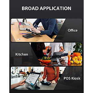 Maxonar iPad Stand Holder, Heavy-Duty Aluminum Alloy Tablet Stand, 360° Swivel Foldable iPad Pro Air Charging Stand Holder for Desk Bed Store POS Showcase Reception Kitchen Office (6-13''), Grey