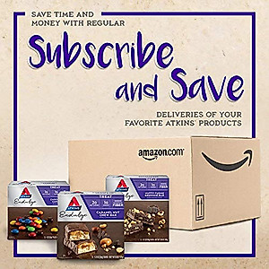 Atkins Endulge Caramel Nut Chew Bar, Dessert Favorite, 1g Sugar, Good Source of Fiber, 5 Count