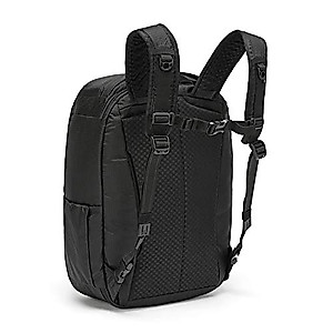 Pacsafe Vibe 28 Liter Anti Theft Commuter Backpack Opens Suitcase Style and Fits 16 inch Laptop Casual Daypack, Black, One Size