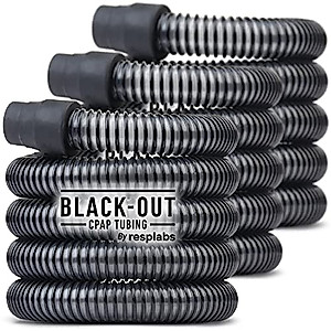 resplabs CPAP Hose - 6 Foot Black-Out Tubing - Universal Tube Compatible with All ResMed and Philips Respironics Machines - 3 Pack