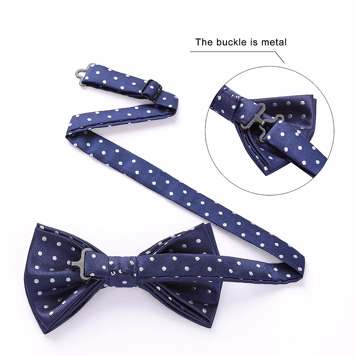 HISDERN Bow Tie for Men Yellow Bowties Polka Dot Pre-Tied Bowtie and Pocket Square Bow Ties Set Formal Tuxedo Handkerchief Bowties for Wedding Party