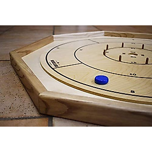 26 Red and Blue Crokinole Discs with a Velvet Pouch (Mini Discs - 1 3/32 Inch Diameter (2.8cm))