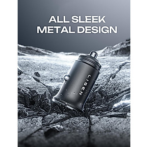 LISEN 90W USB C Car Charger [All Metal & Mini] Cigarette Lighter Adapter Fast Charging, Mini Dual PD 45W & PD 45W Super Fast Car Charger USB C for iPhone 15 Pro Max Glaxy S24 iPad Pro MacBook Air