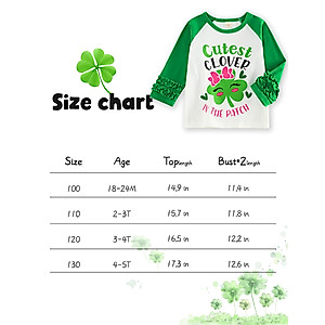 St. Patrick's Day Tees Toddler Baby Girls T-Shirt Lucky Shamrock Long Sleeve ST. Patrick's Day Tops