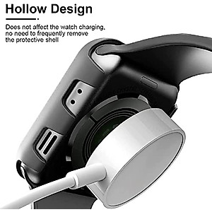 TAURI 2 Pack Hard Case Compatible for Apple Watch Series 3/2/1 42mm Built-in 9H Tempered Glass Screen Protector Slim Bumper Touch Sensitive Full Protective Cover Compatible for iWatch 42mm - Black