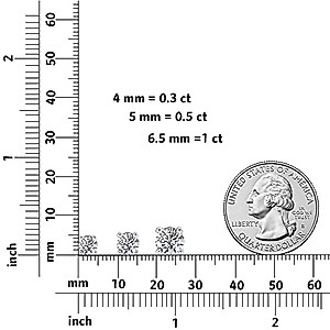 1CT Moissanite Stud Earrings 925 Sterling Silver G H Color Brilliant Round Lab Created Diamond Stud Earrings with Safety Backs for Women Girls with Certificate of Authenticity