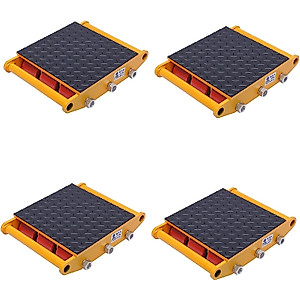 Industrial Machinery Mover Machine Dolly Skate - 4Pcs Heavy Duty Machinery Skates Cargo Mover 9 Rollers 15Ton/33000lbs Machinery Moving Skate with 360° Rotate Cap for Industrial Moving Equipment