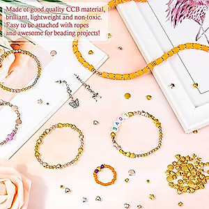 2160 Pieces Gold Spacer Beads Set, Assorted Bracelet Beads Round Beads Star Beads Gold Beads for Bracelet Jewelry Making(Gold, Sliver, Rose Gold, KC Gold)