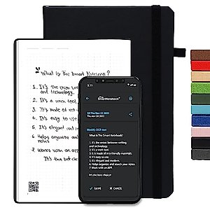 THESMARTNOTEBOOK Letter Dotted Luxury Hard Cover | 190 Pages | 100g | Eco-Friendly Smart Note-Taking | Free App for Digital Note-Taking and Organization | Black
