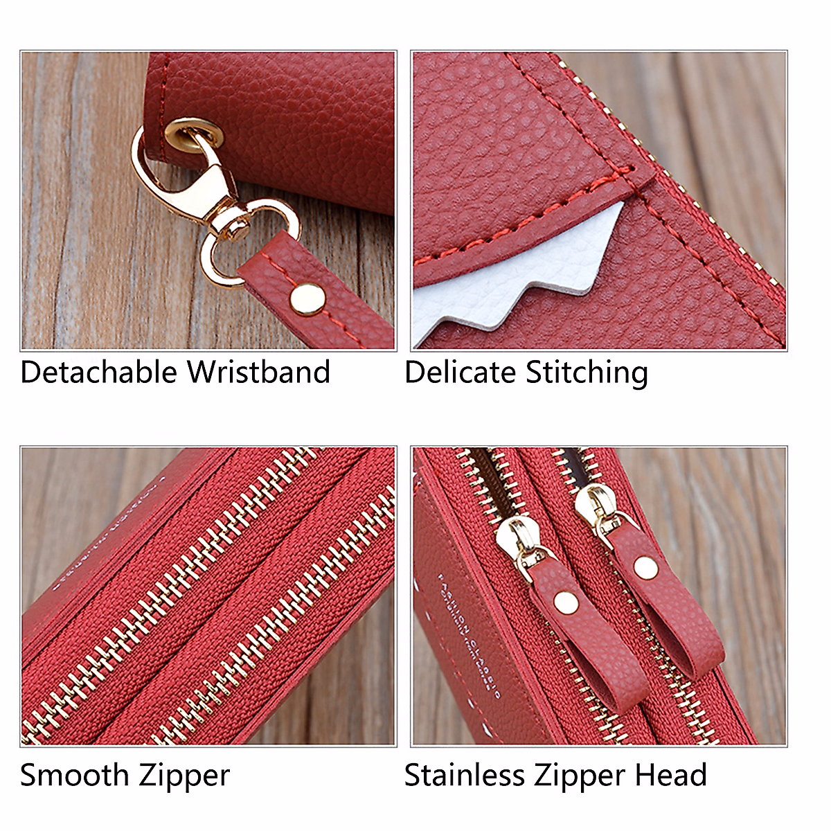 LCLWIN Lifecool RFID Wallets for Women PU Leather Blocking Zip Phone Case