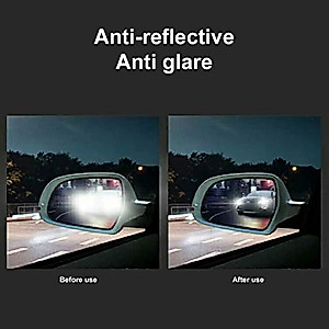 shlutesoy 2Pcs Car Rearview Mirror Film,Clear Waterproof Anti Fog Car Rearview Mirror Protective Film Rain Shield Oval 2pcs