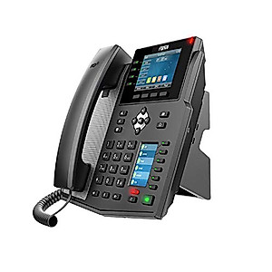 Fanvil X5U High-End VoIP Phone, 3.5-Inch Color Display, 2.4-Inch Side Color Display for DSS Keys. 16 SIP Lines, Dual-Port Gigabit Ethernet, Power Adapter Not Included