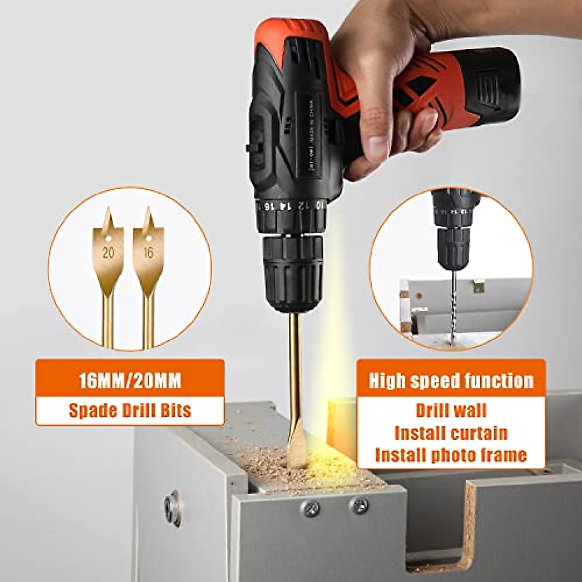 Power Tools Combo Kit, LETTON Tool Set with 60pcs Accessories Toolbox and 16.8V Cordless Drill Set for Home Cordless Repair Tool Kit