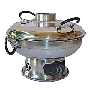 Tom Yum or Soup Heated Serving Pot Soup Bowl Polished Aluminum