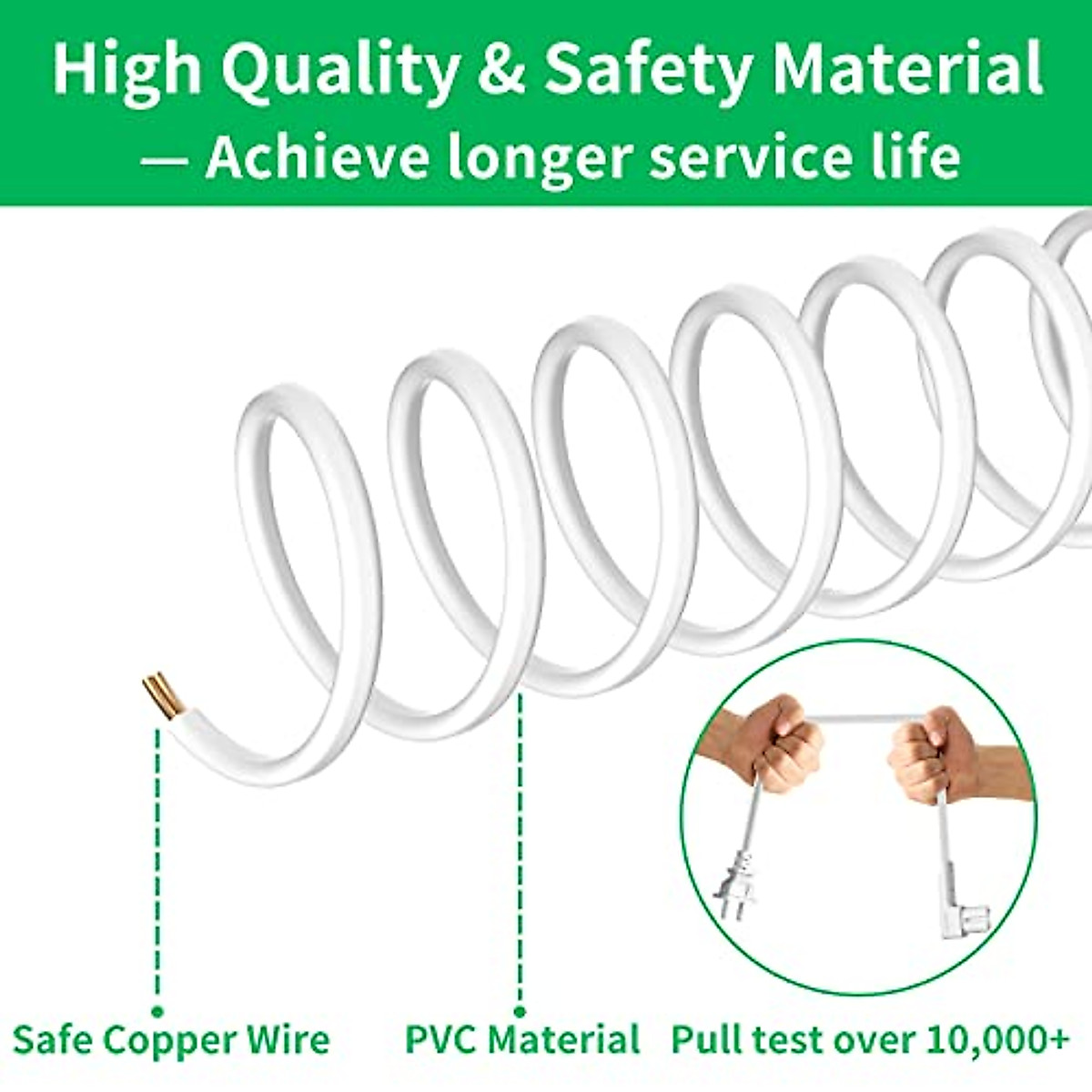 3-Foot Power Cord Extension Compatible with Sonos One, One SL and Play 1 Speakers Power Cable Replacement AC Power Cord - Power Supply Cable - White