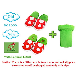 Lopbraa Piranha Plants Plush Funny Slippers Loafer with Pipe Pot Holder Funny Gifts for Women Mens Teens (Piranha Plants)