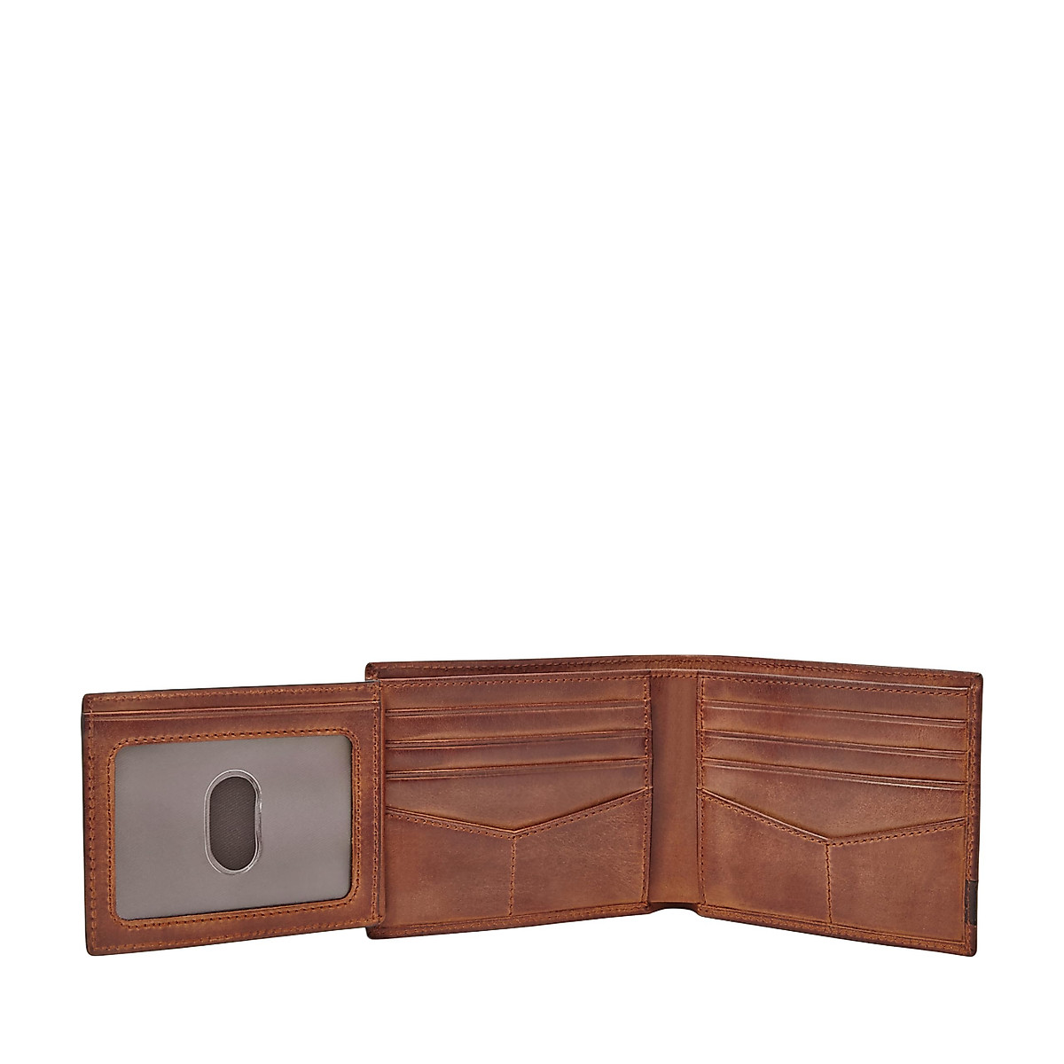 Fossil Men's Quinn Leather Bifold with Flip ID Wallet, Brown, (Model: ML3644200)