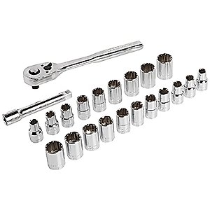 CRAFTSMAN Socket Set, Universal, 1/2-Inch Drive, 19-Piece (CMMT12015)