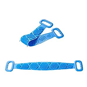 Silicone Bath Towel Back Brush Scrubber Exfoliating Scrub Body Wash Dual Side, Back Cleaner for Shower, Silicone Scrubber Body, Blue Color, 1PCs.