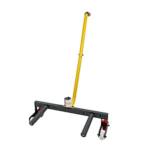 biosp Heavy Duty Adjustable Wheel Dolly, 440 LBS Load Capacity Alloy Metal Easy Lift Truck Car Tire Cart Dollies Garage Moving Tool with Adjustable Roller for Workshop Mechanic Trolley Gray-Yellow