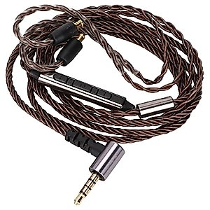 PUSOKEI Headphone Upgrade Cable， 3.5mm/A2DC Plug Earphone Replacement Cord, with Mic Wire Control, A2DC Connector Headphones for CKS1100 E40 E50 E70 and LS200