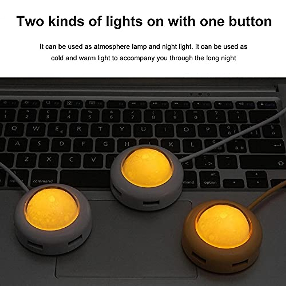 GPPZM Mini 4 USB Port Hub Extension Cable Splitter High Speed Transmission with LED Night Light for Computer Mobile Phone (Color : White)