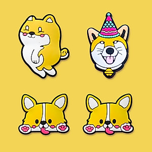 pocpockets 12Pcs Corgi Shoe Charms for Clog, Cute Puppy Dog Charms Decoration for Women Adults (Corgi)