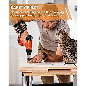 Magnetic Wristband Tools Valentines Day Gifts for Him, KFK Tool Belt with 15 Magnets for Holding Screws/Nails/Drill,Valentines Day Gifts for Men/Father/Dad/DIY Handyman/Husband Women