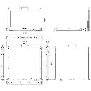 SEETEC 17.3 Inch SC173-HSD-56 1RU Pull Out Rack Mount Monitor Full HD 1920x1080 Broadcast LCD Monitor (SDI/HDMI)