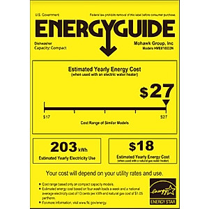 hOmeLabs Compact Countertop Dishwasher - Energy Star Portable Mini Dish Washer in Stainless Steel Interior for Small Apartment Office and Home Kitchen with 6 Place Setting Rack and Silverware Basket