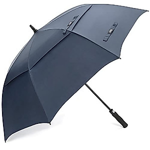 G4Free Large Oversized Golf Umbrella Double Canopy Navy Blue Windproof Waterproof Automatic Open Travel Umbrellas (Dark Blue)