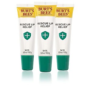 Burt’s Bees Lip Balm Rescue Lip Relief - Relieves Extremely Dry Lips with Moisturizing Shea Butter & Echinacea, 100% Natural Origin (3 pack)