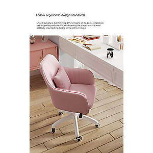 Ergonomic Office Chair, Desk Chairs with Wheels Cute and Comfortable Computer Office Home Girls Dressing Table Swivel Chair (Color : Green)