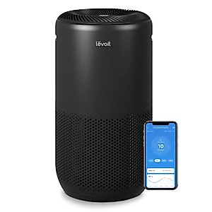 LEVOIT Air Purifiers for Home Large Room Up to 1980 Ft² in 1 Hr With Air Quality Monitor, HEPA Sleep Mode, Auto Mode, Smart WiFi, 3-in-1 Filter Captures Pet Allergies, Smoke, Dust, Core 400S-P, Black