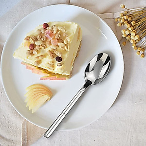 Saedy Stainless Steel Dessert Spoons, 6.7 Inches, 12 Piece Small Spoons for Dessert