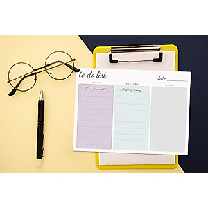 Large Work Home to Do List Sticky Notes, 8x6" inches by DAILY RITMO (Pastel)