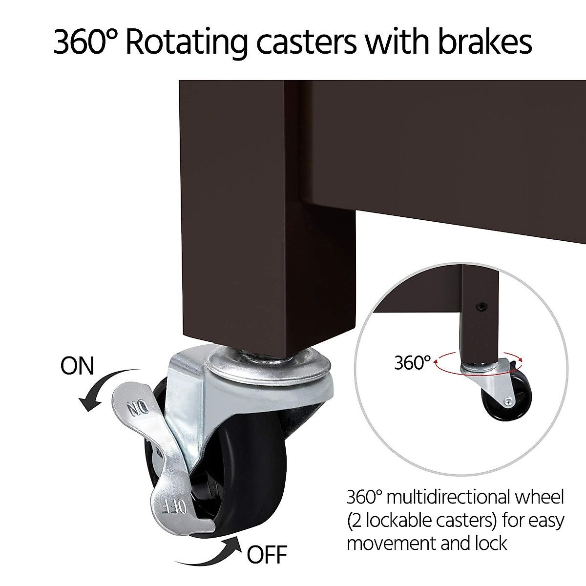 Yaheetech Rolling Kitchen Island Cart, 3 Tiers Microwave Stand Cart Serving Cart on Wheels with Storage Drawer and Shelves 40’’ W Large Countertop, Espresso