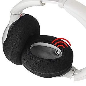 Geekria 2 Pairs Knit Headphones Ear Covers, Washable &amp; Stretchable Sanitary Earcup Protectors for Over-Ear Headset Ear Pads, Sweat Cover for Warm &amp; Comfort (Size M/Black)