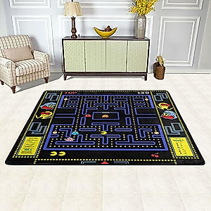 Classic Arcade Games Rug Retro 90s Arcade Theater Style Popular Game Room Area Rug for Living Room Playroom Home Decor Carpet Modern Fun Rug 2' x 3'