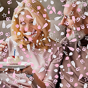 Thinp 3000 Pcs Birthday Confetti, Number 60 Happy Birthday Table Confetti Birthday Cake Confetti Pink Birthday Confetti Table Scatter Decorations for Birthday Wedding Anniversary Party Supplies (50)