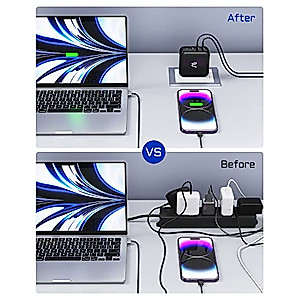 140W USB C Charger, PD3.1 GaN 3Port Type C Wall Charger Fast Charging Station Adapter, PD 100W PPS Charger Block for MacBook Pro 16"/Air, iPhone 14 Pro Max, Galaxy S22/S21,Tablet,Laptop-Black