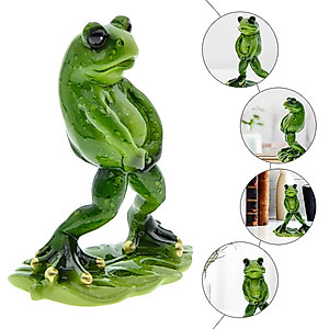 Peeing Frog Statue Resin Figurine Frog Figurine Decor Decorative 3D Creative Statues Animal Statue for Home Desk Garden Decor Ornament