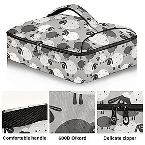 Kcldeci Insulated Thermal Food Carrier Insulated Casserole Carrier for Hot or Cold Food,Sheeps Colorful Insulated Tote Bag for Potluck Cookouts Parties Picnic,Lasagna Lugger