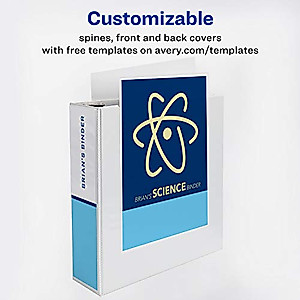 Avery Durable View 3 Ring Binder, 3 Inch Slant Rings, 4 White Binders (17030)