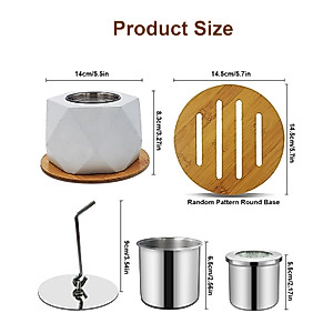 TOLOYE Tabletop Fire Pit, Portable Table Top Fire Pit Bowl Cement Alcohol Tabletop Fireplace for Indoor Outdoor S'Mores Maker Mini Fire Pit Smokeless Rubbing Burner Fire Bowl Gray