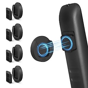 YYILIS Magnetic Remote Control Holder Wall Mount, 4 Pack Upgrade Remote Control Organizers Storage Self-Adhesive TV Remote Control Rack for Back of TV Black