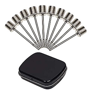 Mini Skater Stainless Steel Ball Pump Pins Inflation Needles with Tin Box Replacement for Basketball Football Rugby Soccer Volleyball Bike Electric or Hand Pump, 12Pcs