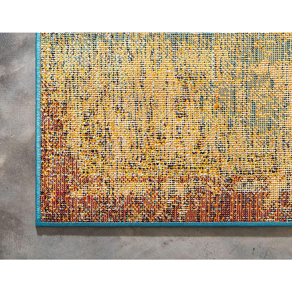 Unique Loom Rosso Collection Traditional, Medallion, Distressed, Bohemian, Vintage, Southwestern Area Rug, 5 ft x 8 ft, Multi/Blue